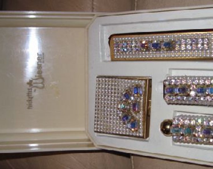 Vintage 4 Piece Compact Set of Trickettes by Wiesner of Miami - Etsy
