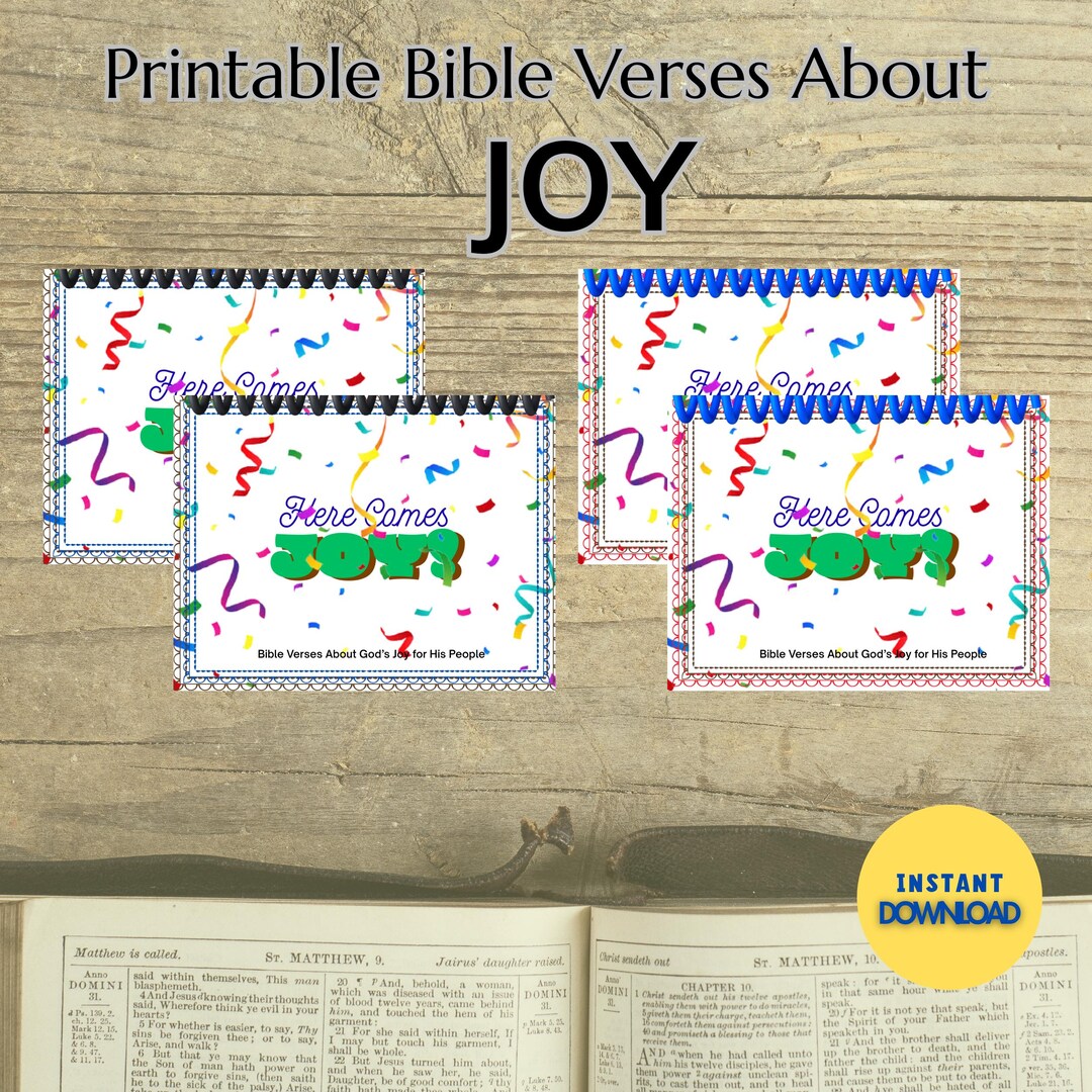 Printable Scripture Card Joy Memory Verse About Joy of the Lord Bible ...