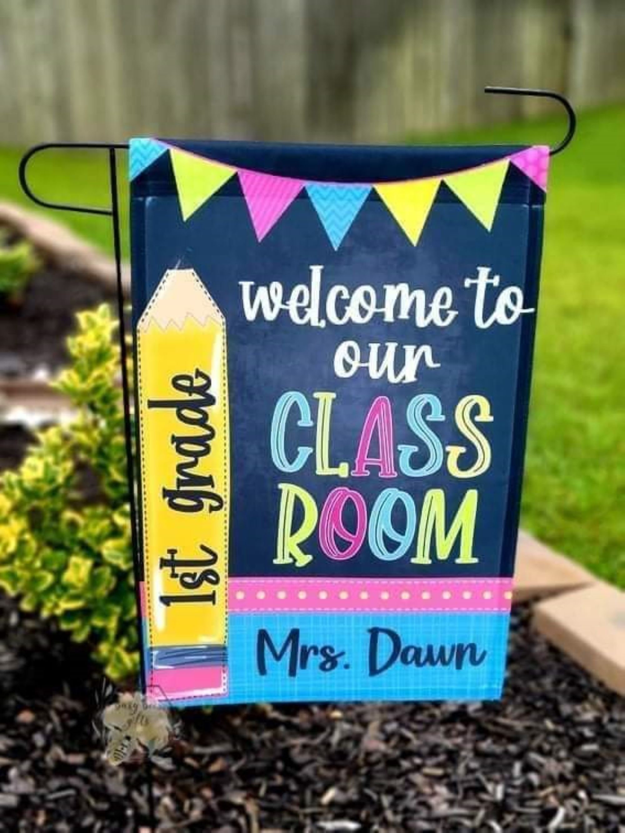 Welcome to Our Classroom, Personalized Teacher Flag With Grade Level ...