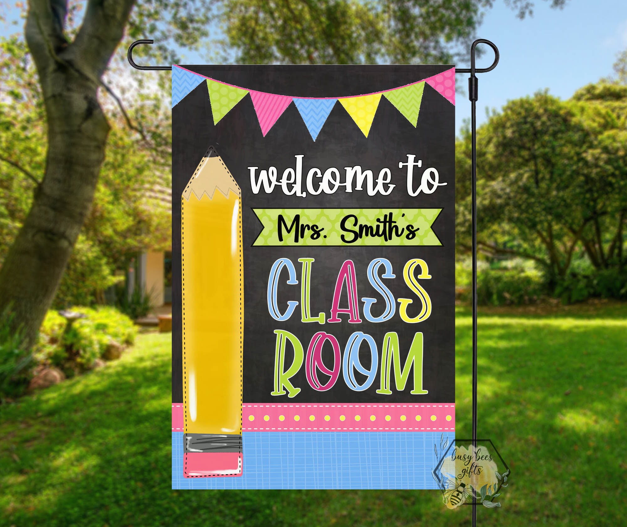 Classroom Welcome Flag Personalized Teacher Garden Flag | Etsy