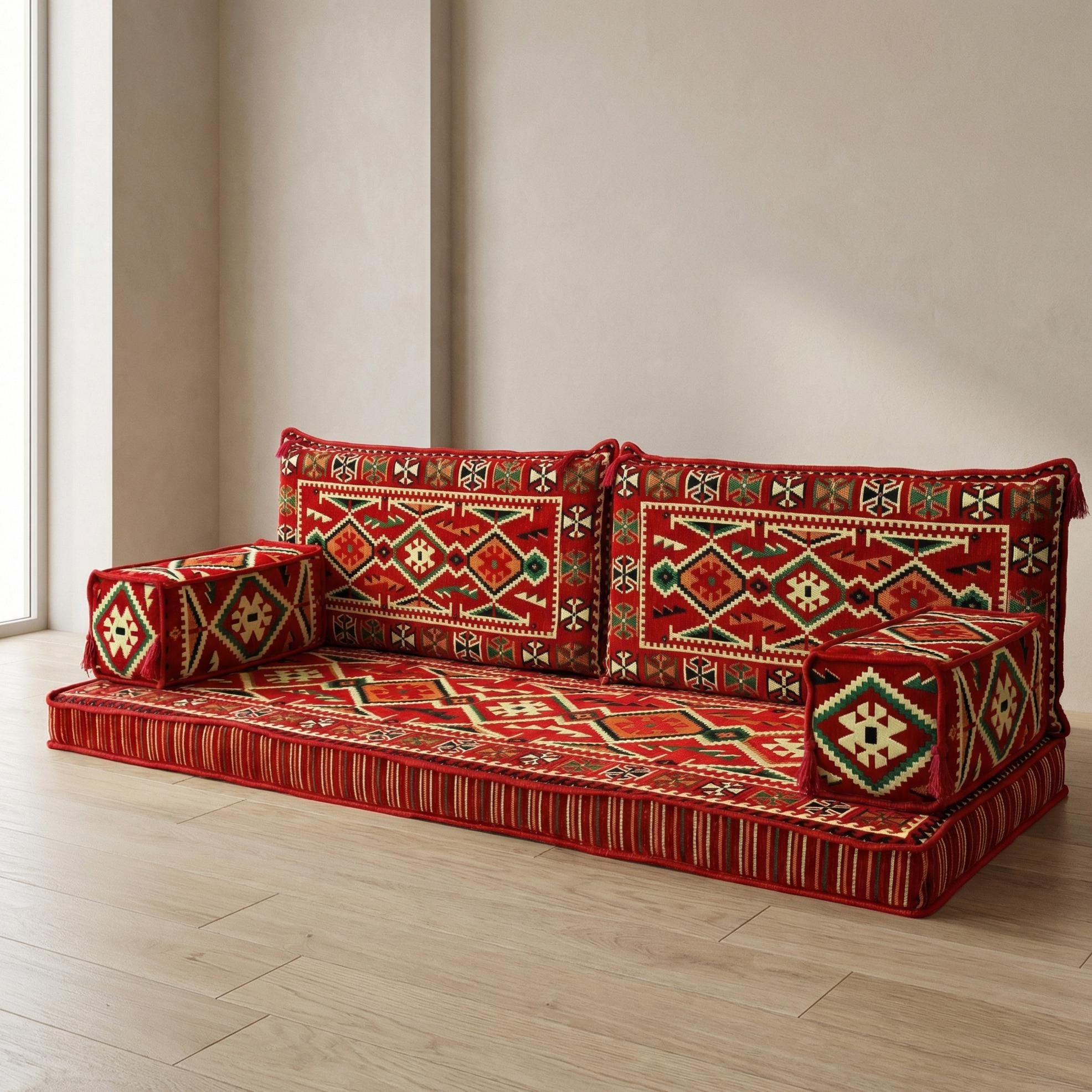 Custom Arabic Floor Sofa Set: Handmade Middle Eastern Majlis Seating ...