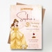 Princess Belle Birthday Invitation Card, BBTB Birthday Girl Invite ...