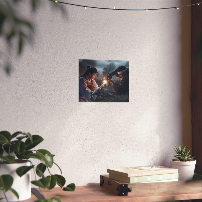 Samurai Duel Giclée Print: Cinematic Japanese Warrior Battle Art - Etsy