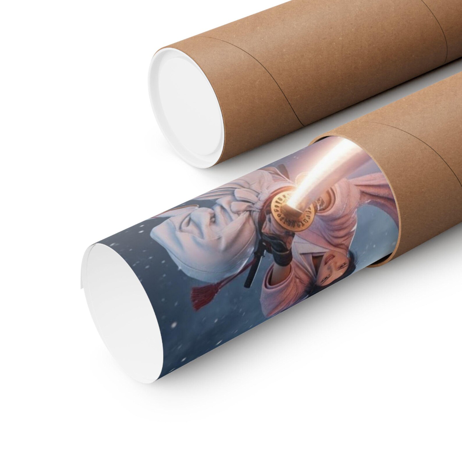 Female Samurai Jump Slash Poster Dynamic Katana Warrior Snow Scene ...