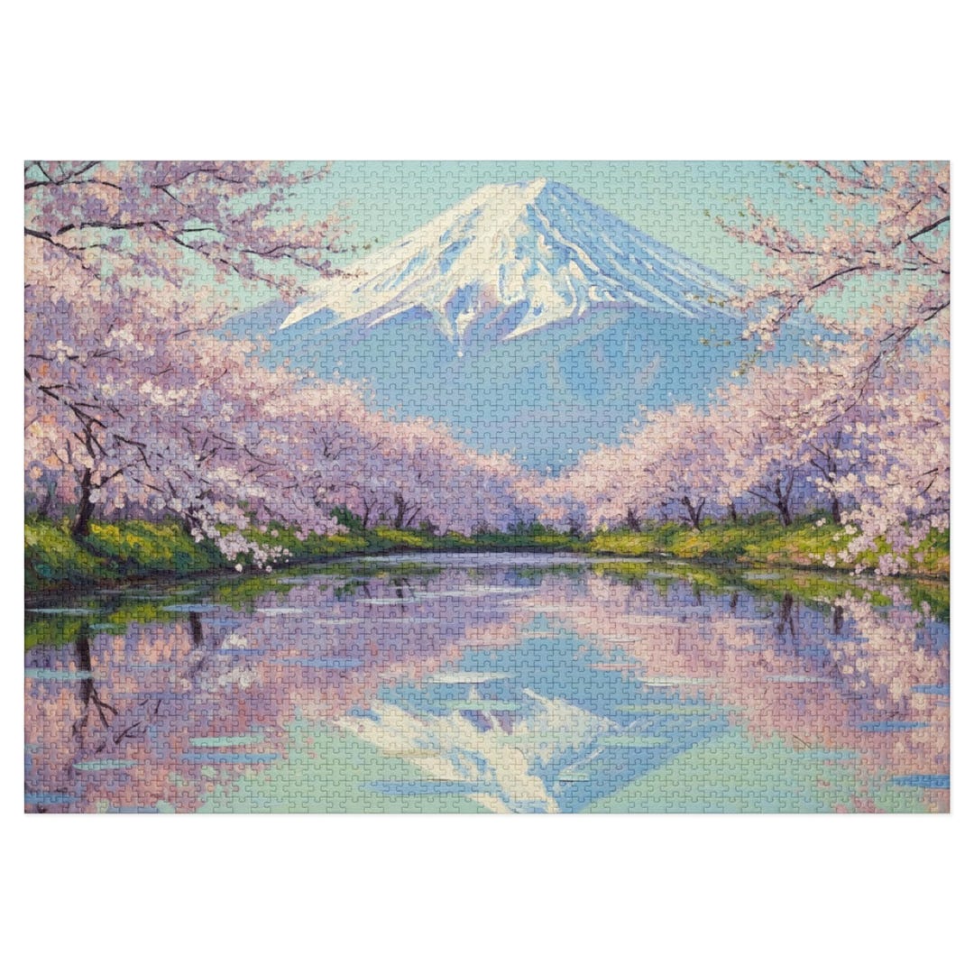 Mt. Fuji Sakura Puzzle | Japanese Cherry Blossom Jigsaw | Spring ...