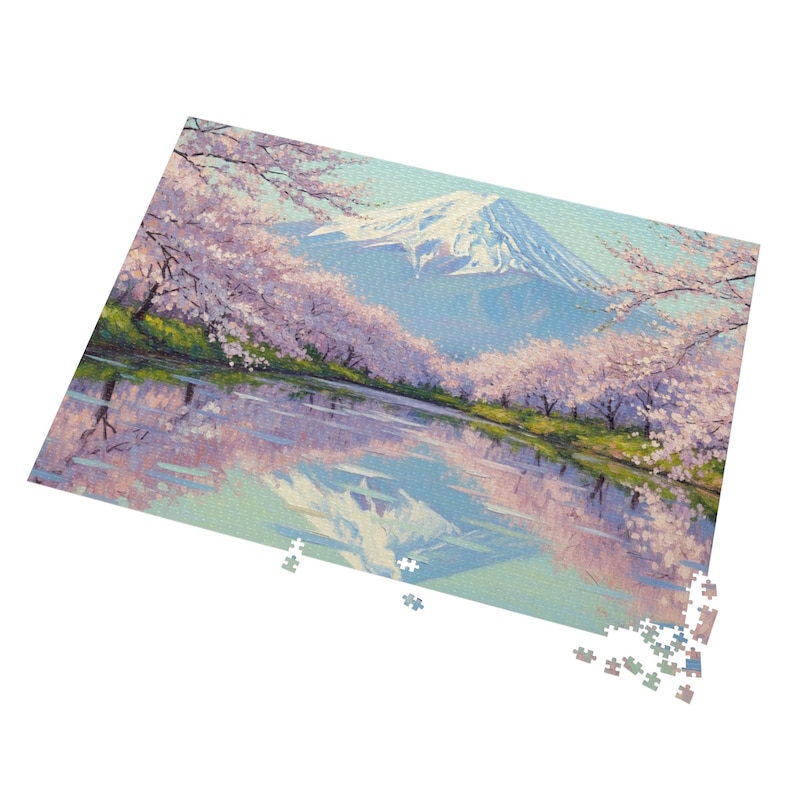 Mt. Fuji Sakura Puzzle | Japanese Cherry Blossom Jigsaw | Spring ...