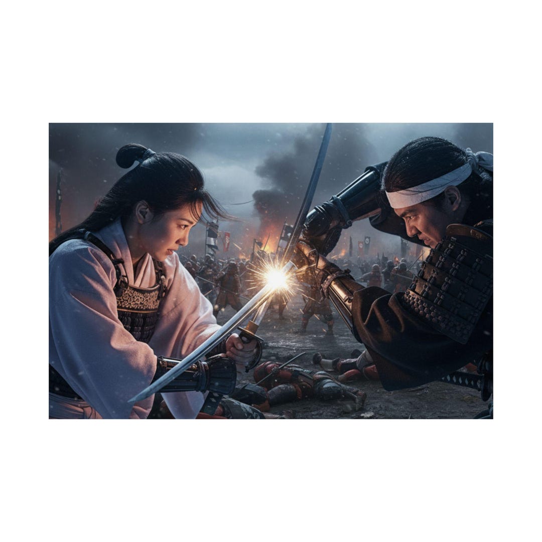 Female Samurai Vs Male Samurai Duel Realistic Katana Clash Japanese ...