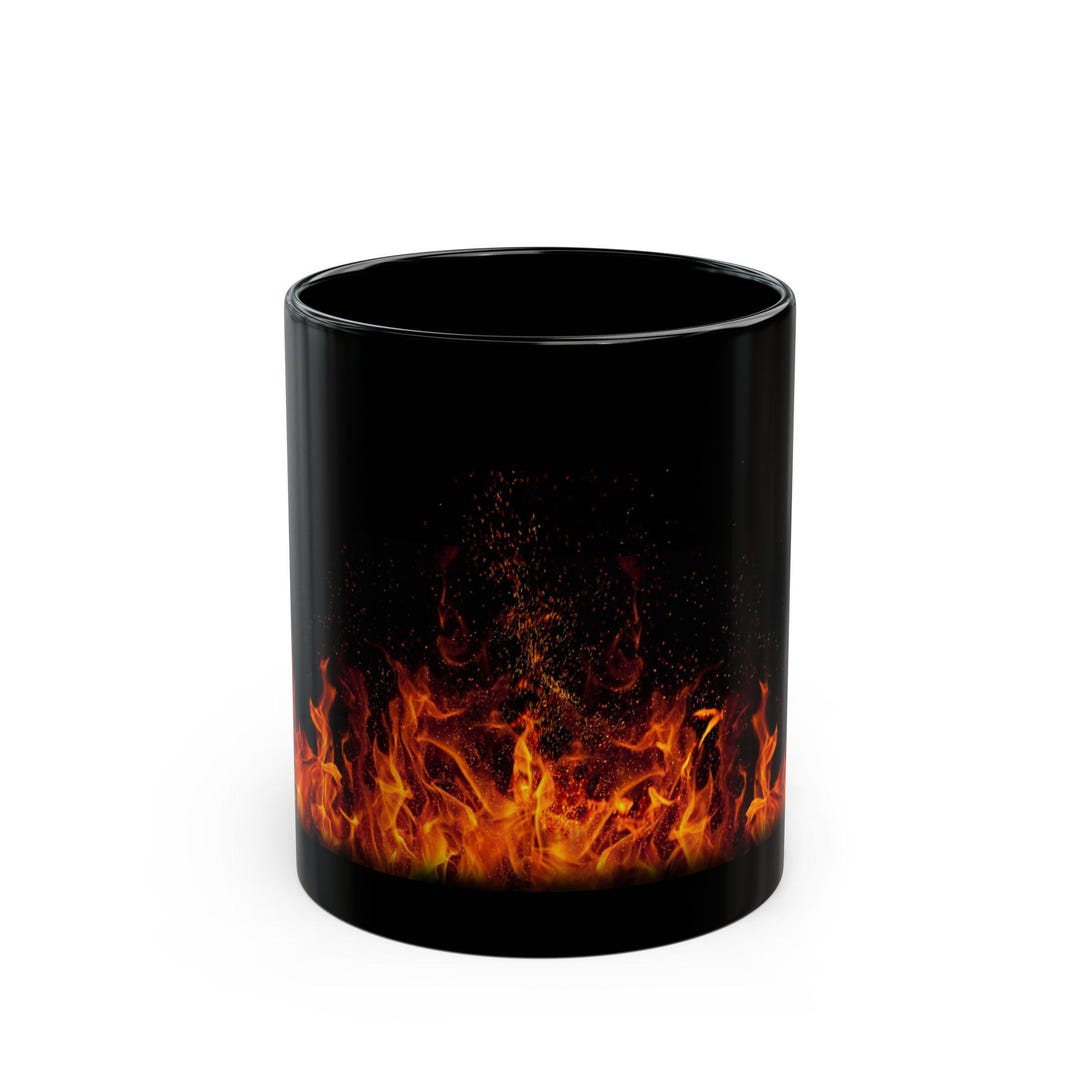 Gothic Coffee Cup, Flame Design Mug, Mystic Drinkware, Fire Lover - Etsy