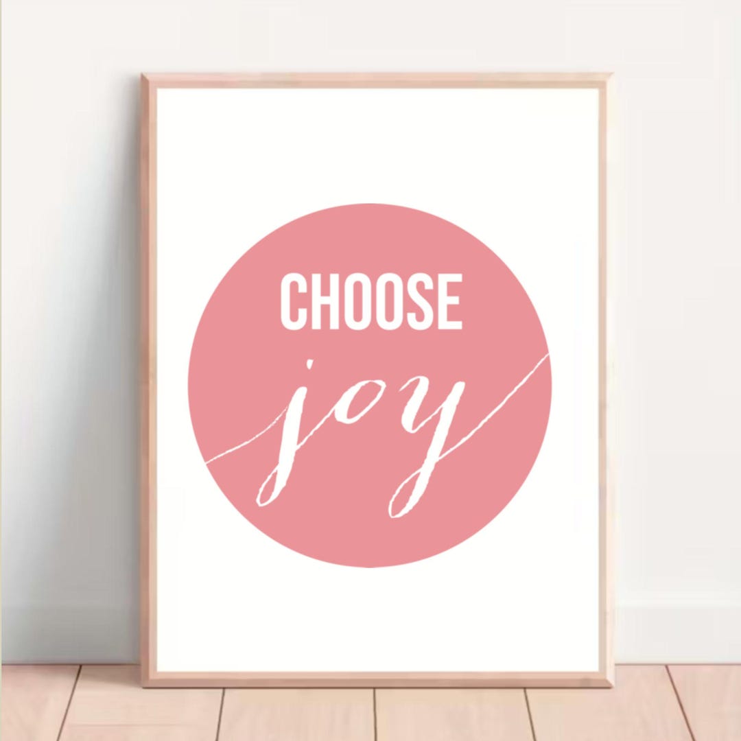 Choose Joy Quote Print, Minimalist Motivational Wall Art, Classroom ...