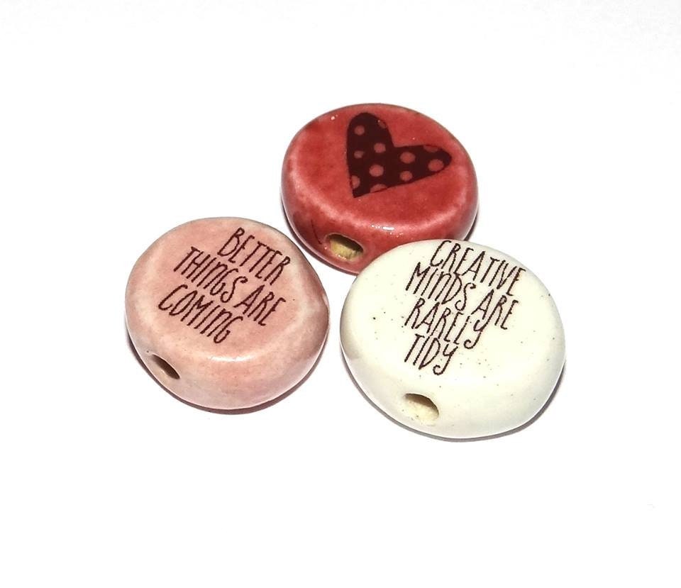 Ceramic Quote Bead Set Message Aspiration Creative