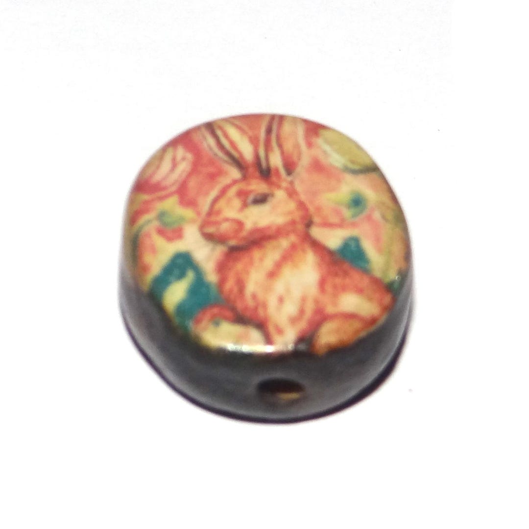 Ceramic Rabbit Focal Bead Handmade Pottery Beads 17mm BB8-2 - Etsy