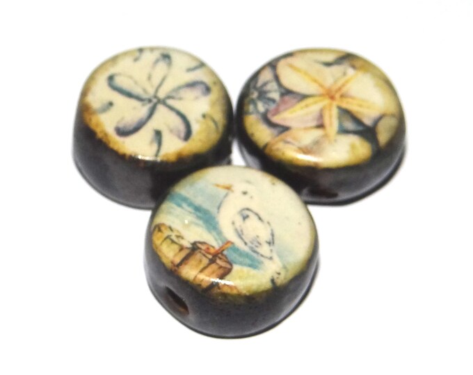 Ceramic Landscape Scenery Bead Beads Porcelain Handmade 15mm PP7-3 - Etsy