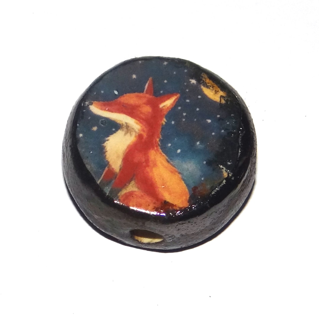 Ceramic Fox Focal Bead Handmade Pottery Beads 24mm PP3-4 - Etsy