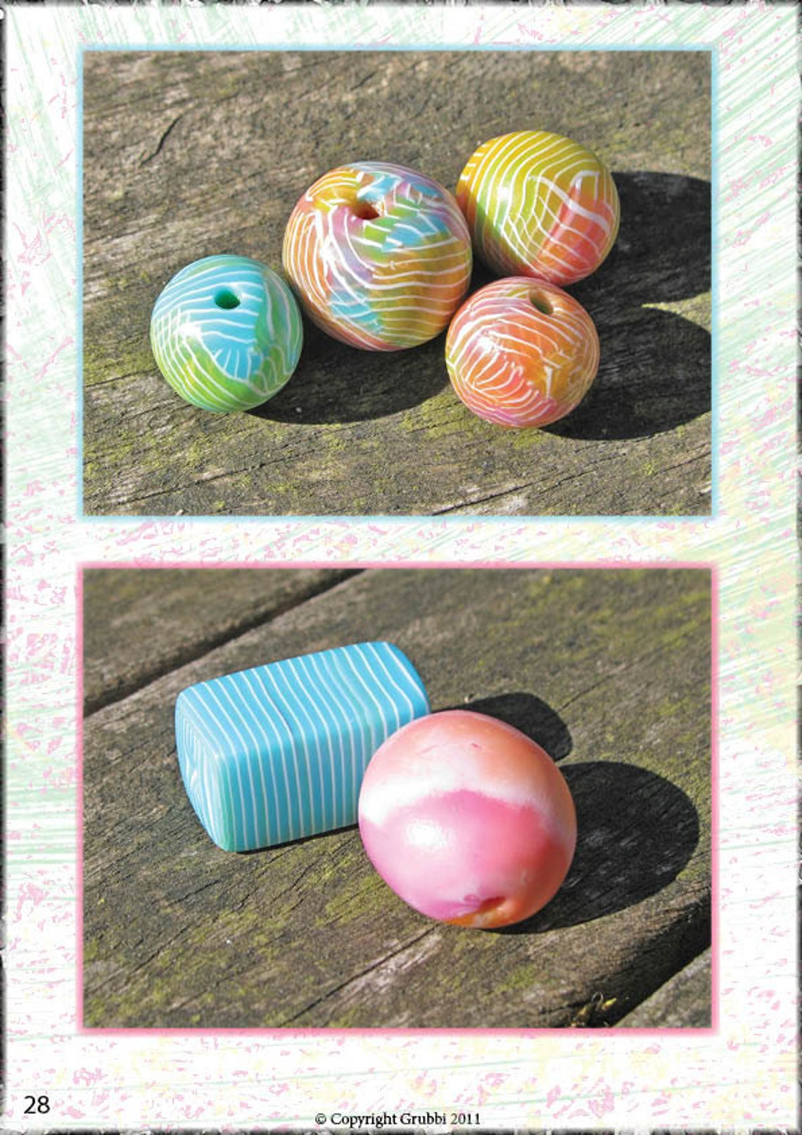 Layered Stripes Polymer Clay Cane & Bead Tutorial Instant Download - Etsy