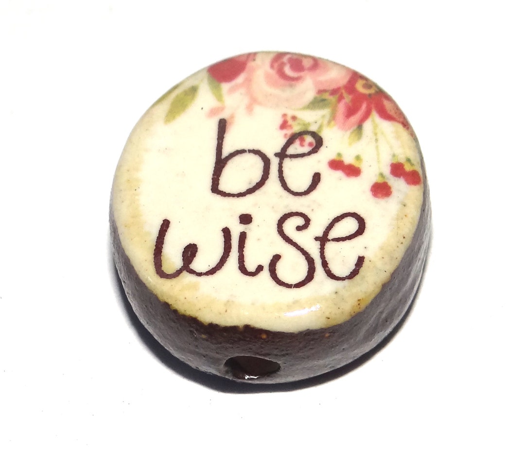 Ceramic Quote Bead Porcelain Handmade 25mm PP4-4 - Etsy