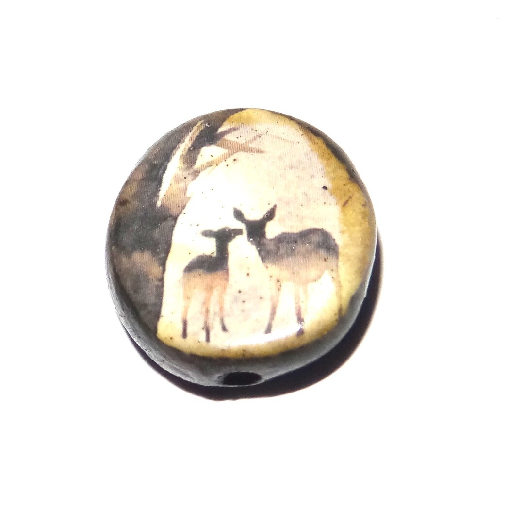 Ceramic Deer Focal Bead Handmade Pottery Beads 20mm PP7-4 - Etsy