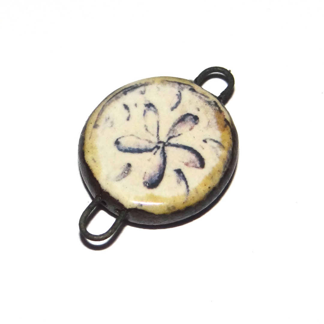 Ceramic Sand Dollar Connector Pendant Porcelain Handmade 30mm CC3-1 - Etsy