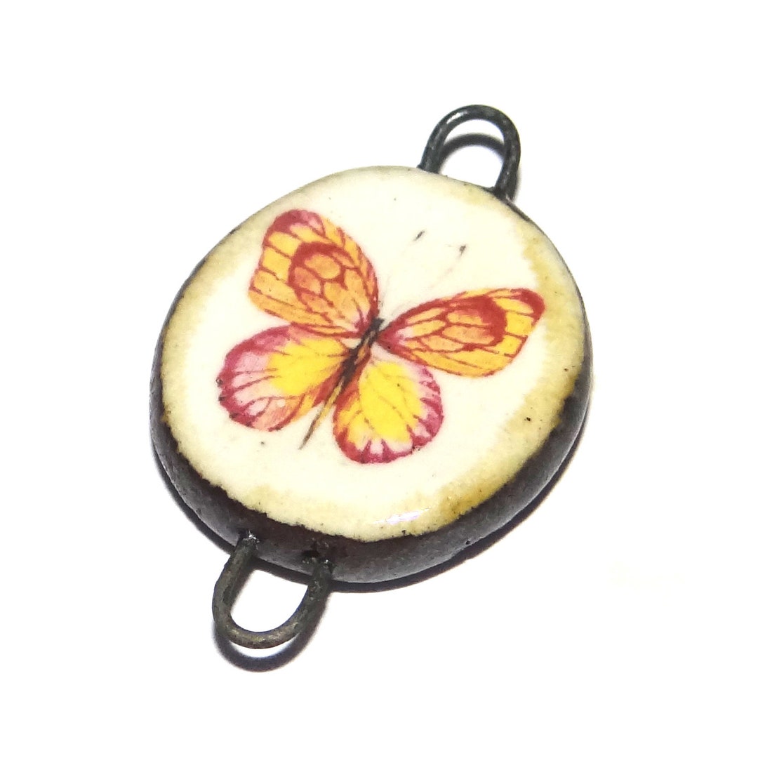 Ceramic Butterfly Connector Pendant Porcelain Handmade 30mm CC3-1 - Etsy