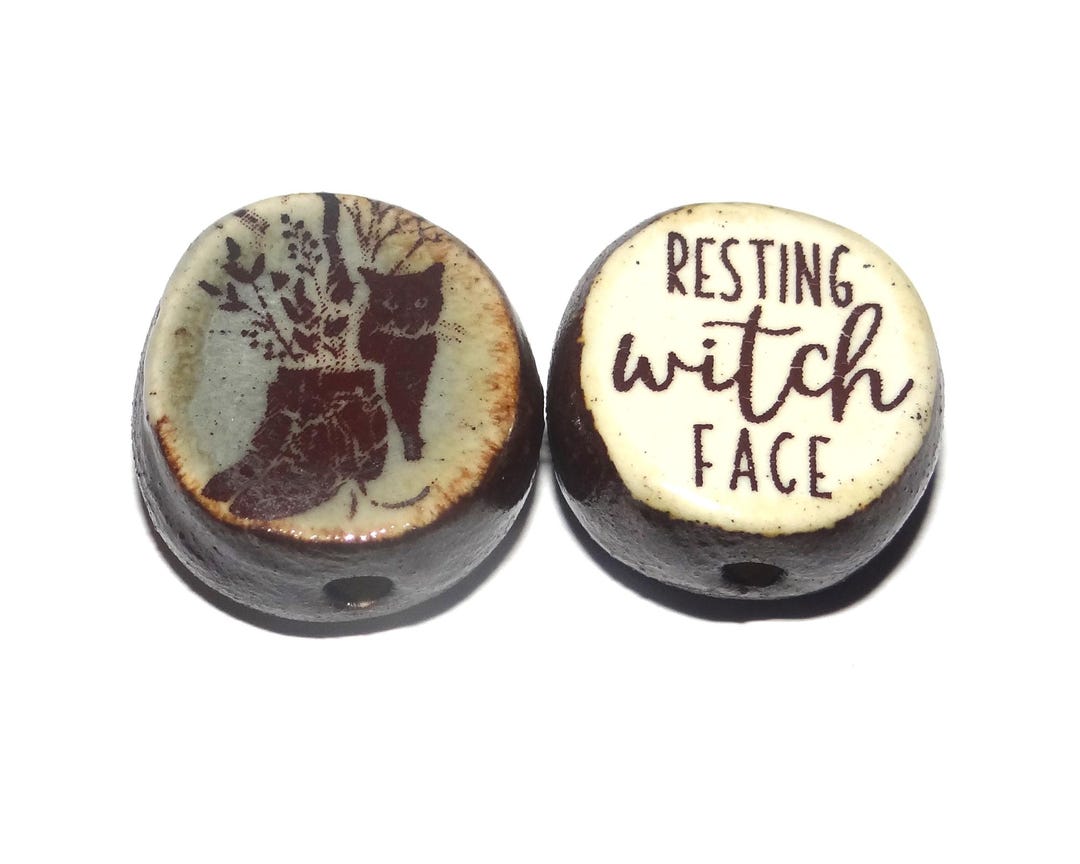 Ceramic Quote Bead Two Sided Handmade 18mm BB4-4 - Etsy