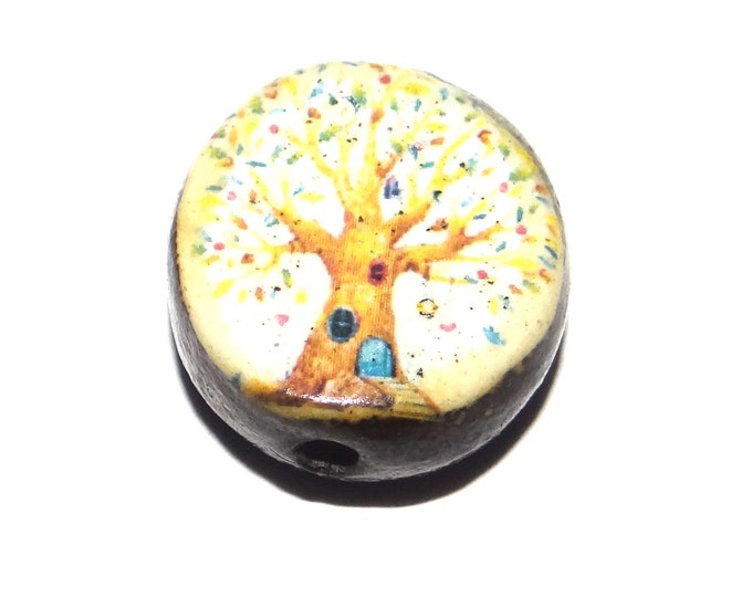 Ceramic Tree Bead Porcelain Handmade 20mm PP7-3 - Etsy
