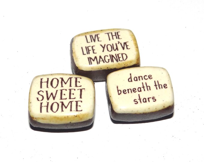 Ceramic Quote Word Bead Set Handmade 18x10mm PP10-2 - Etsy