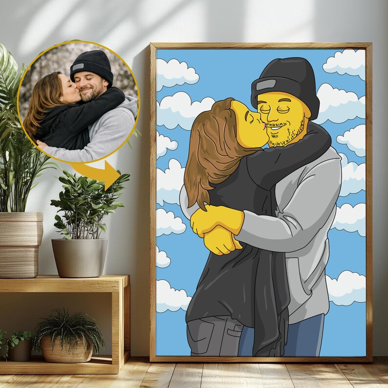 Simpsons Couple Picture Custom Valentine Gift Yellow Characters ...