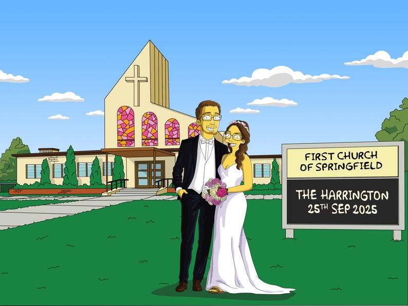 Simpsons Couple Picture Custom Valentine Gift Yellow Characters ...
