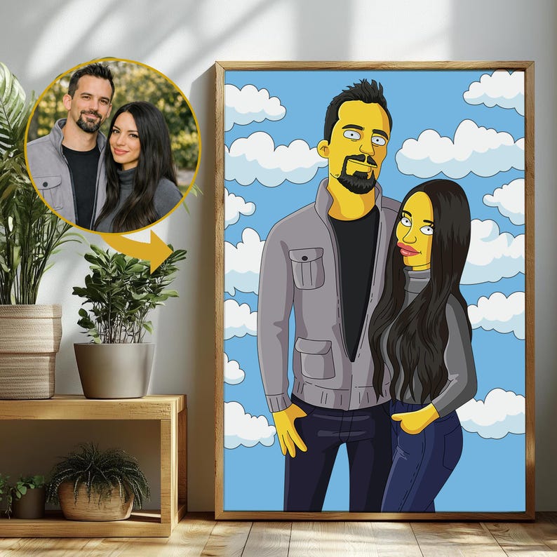 Simpsons Couple Picture Custom Valentine Gift Yellow Characters ...