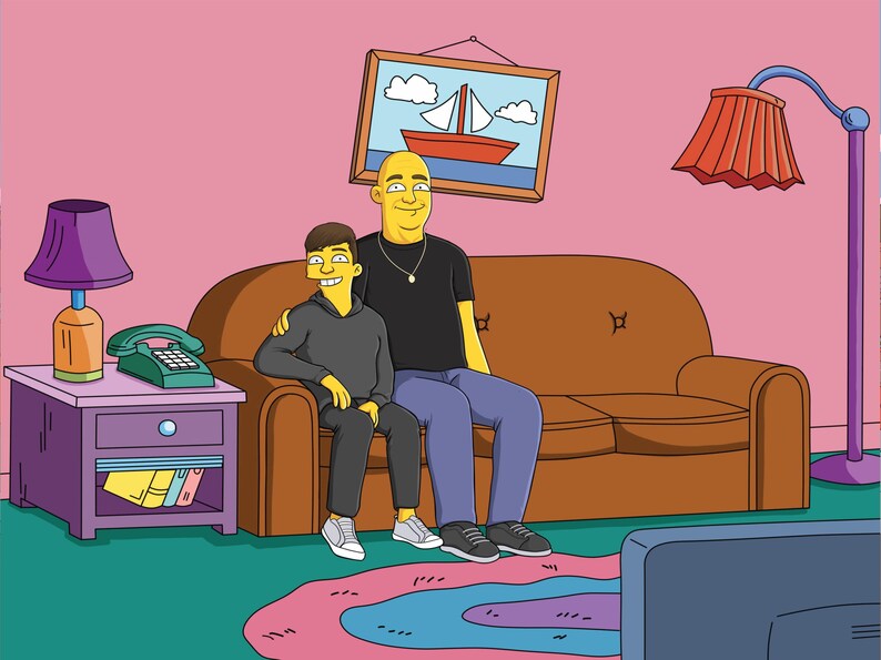 Simpsons Couple Picture Custom Valentine Gift Yellow Characters ...