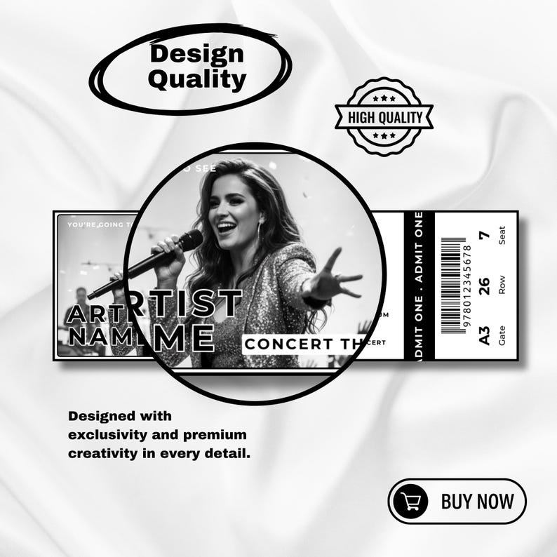 Editable Concert Ticket Template, Printable Surprise Gift (digital PDF ...