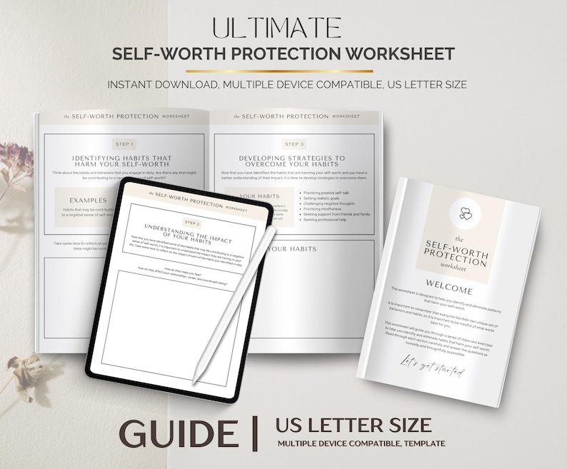 Self-worth Protection Worksheet | Boundaries, Confidence & Personal ...