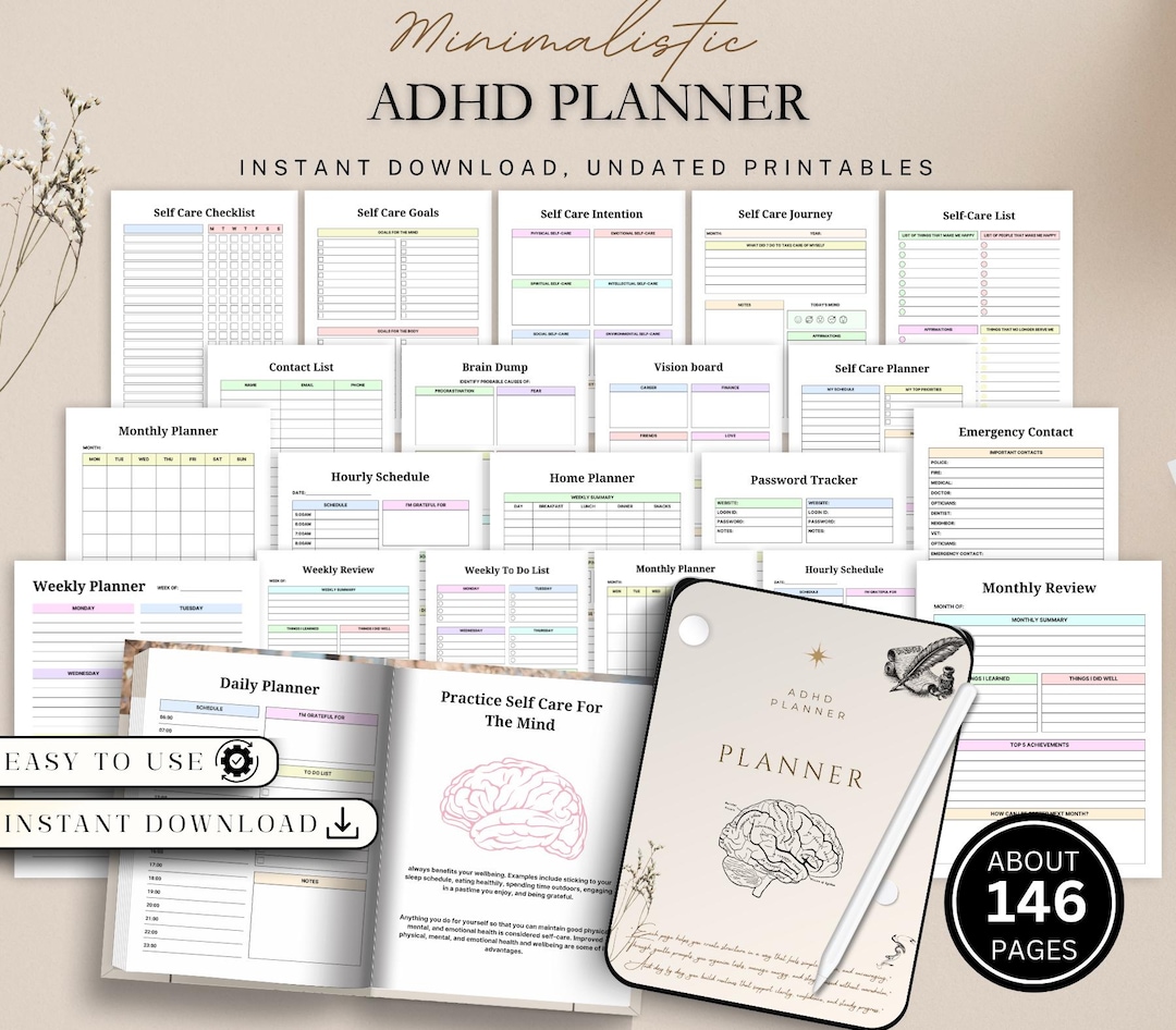 ADHD Planner | Daily Focus Sheets, Routines & Productivity Tools ...