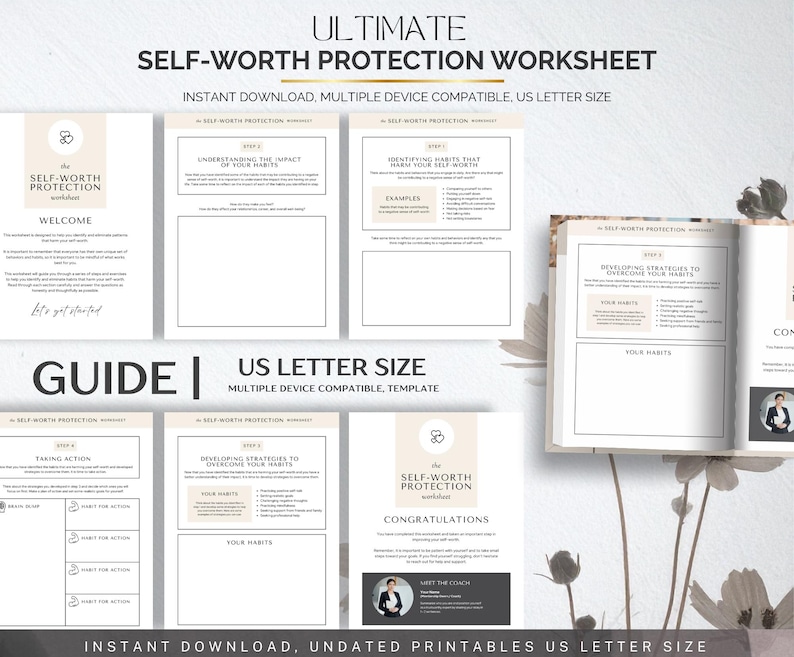 Self-worth Protection Worksheet | Boundaries, Confidence & Personal ...
