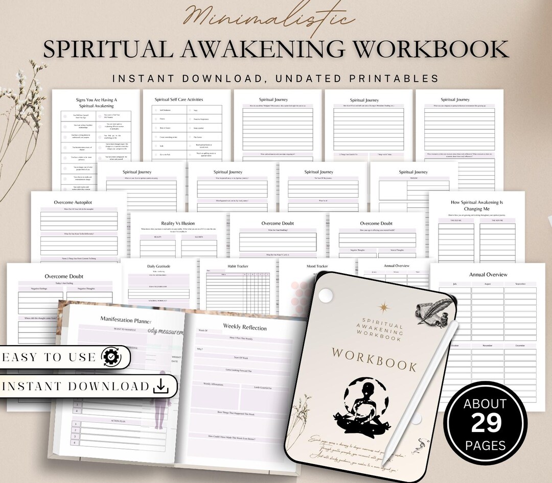 Spiritual Awakening Workbook | Mindfulness, Alignment, Soul Discovery ...