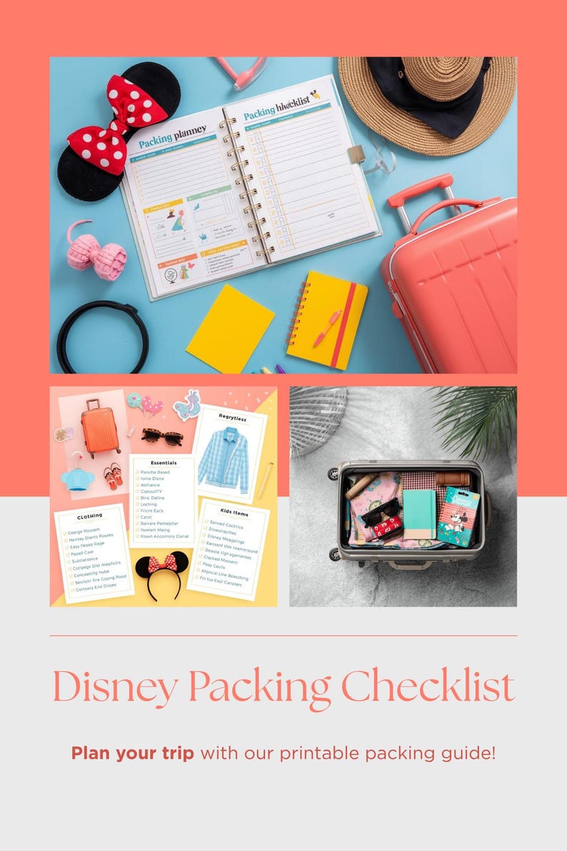 Disney Packing Checklist | Printable Family Travel Planner | Editable ...
