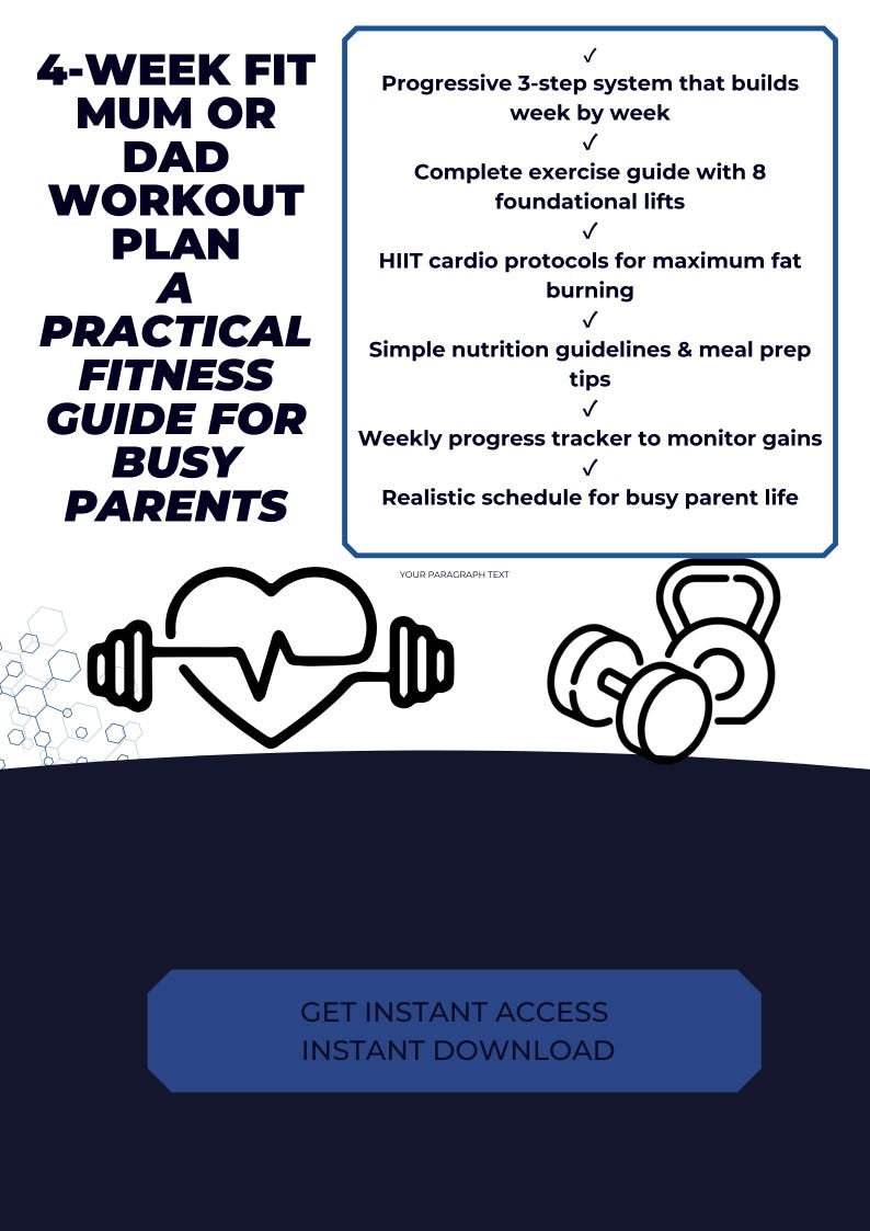 4-week Fit Mum or Dad Workout Plan - Etsy