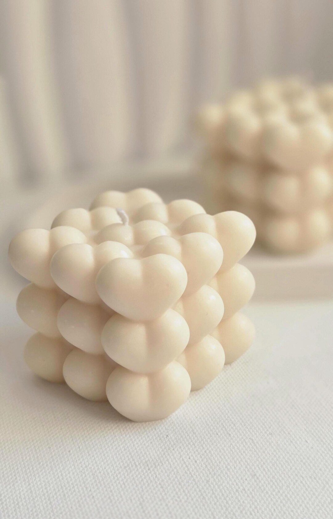 Bubble Herz Kerze – Handgemacht, Duftkerze, Minimalistisch & Elegant ...