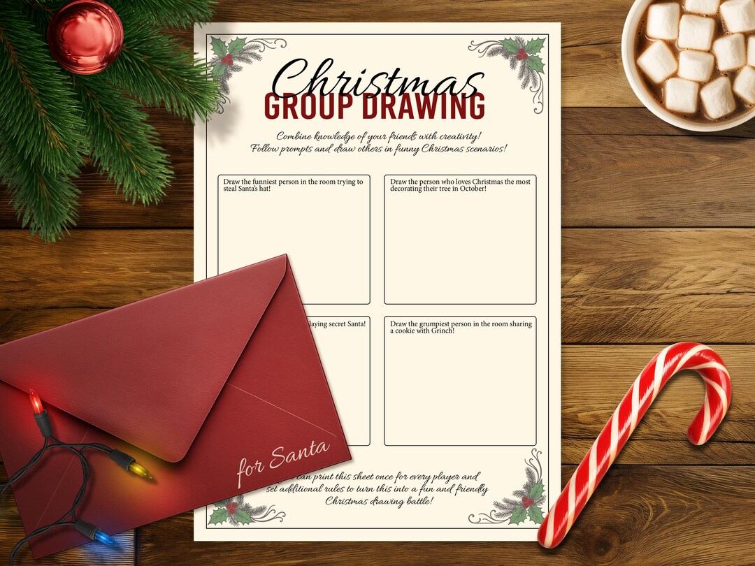 Christmas Group Drawing Challenge - Fun Holiday Game for Family and ...
