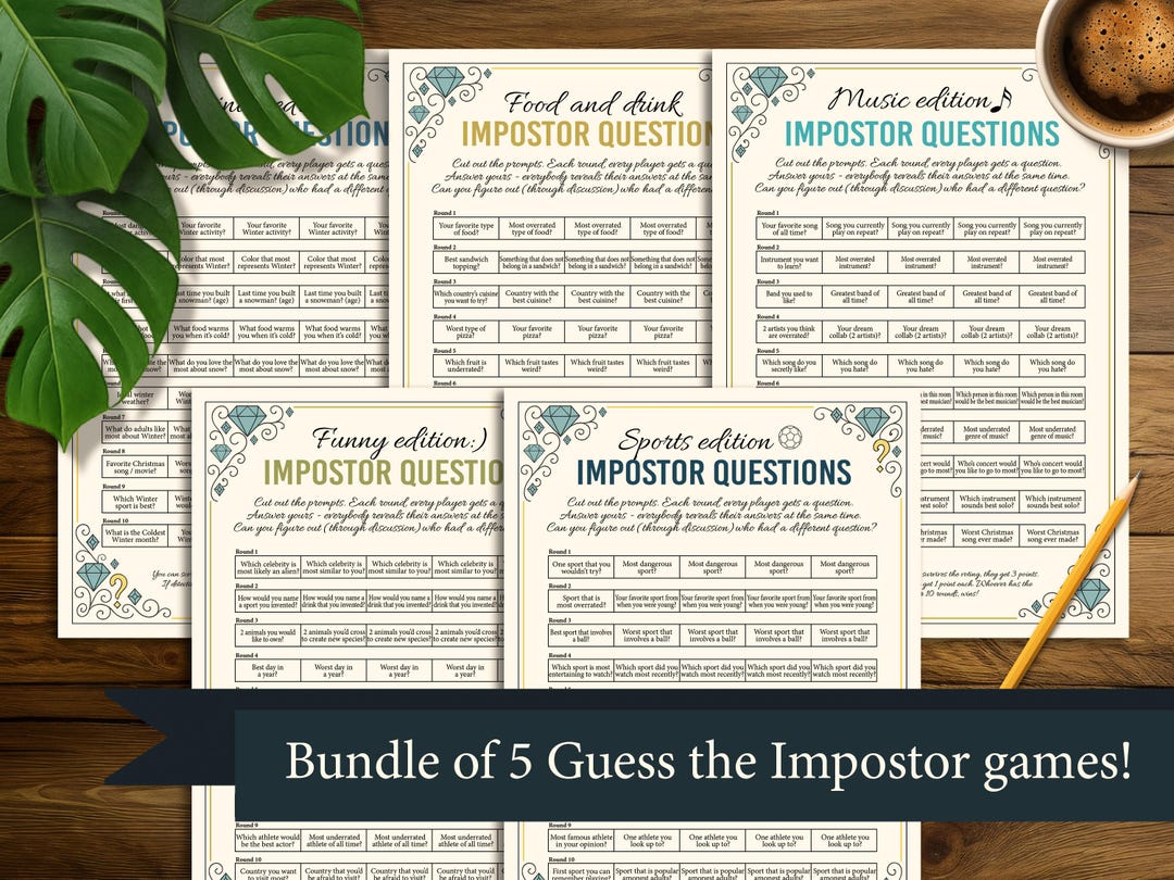Guess the Impostor Game – Printable Party Game Bundle (PDF) - Etsy UK