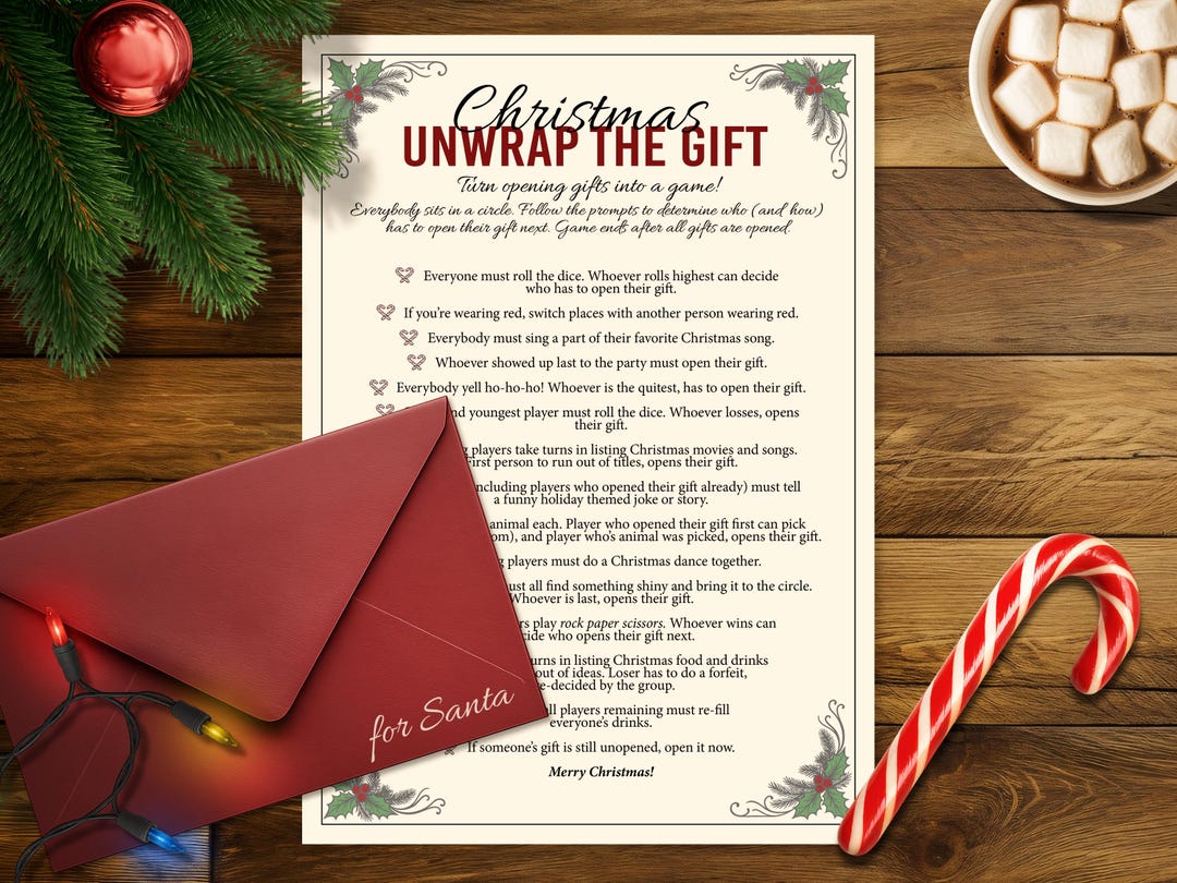 Christmas Gift Unwrap Game – Printable Holiday Party Activity (PDF) - Etsy