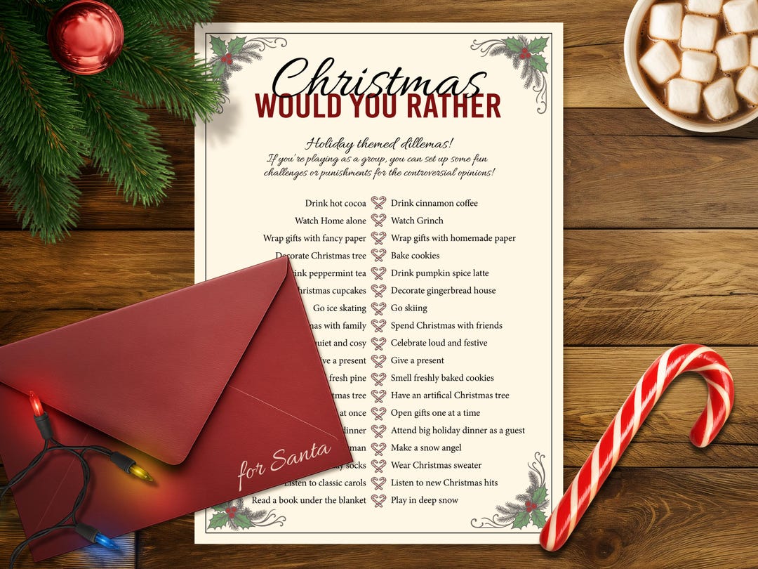 Christmas Would You Rather - Fun Holiday Themed Game - Etsy