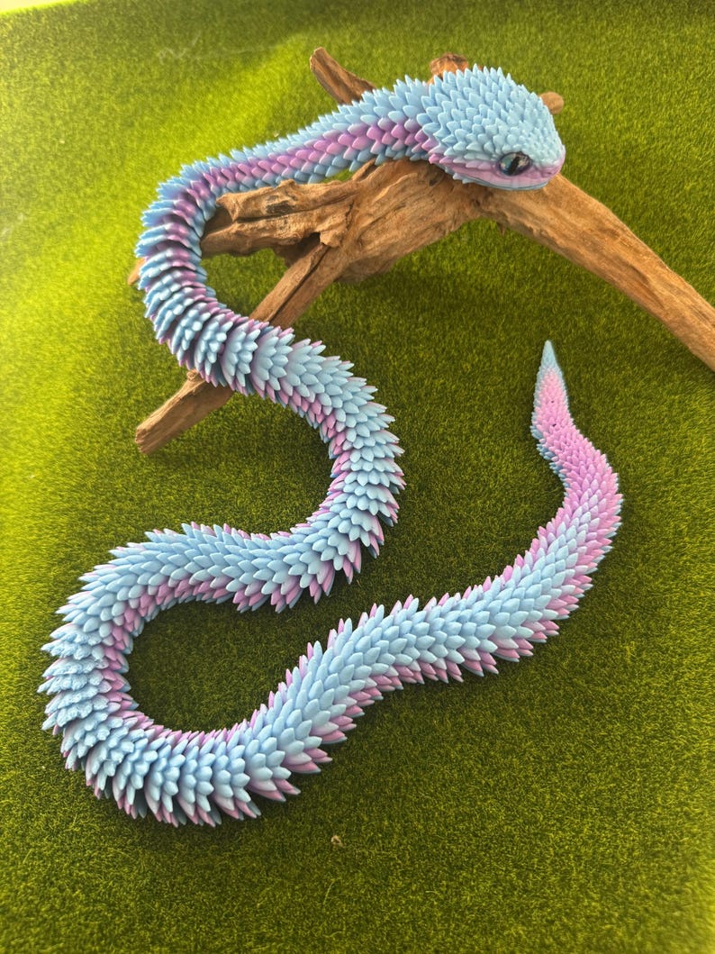 Realistic 3D Printed Viper Snake | Articulated & Flexible Model ...