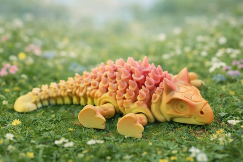 3D Printed Articulated Ankylosaurus – Poseable Dinosaur Toy, Desk Decor ...