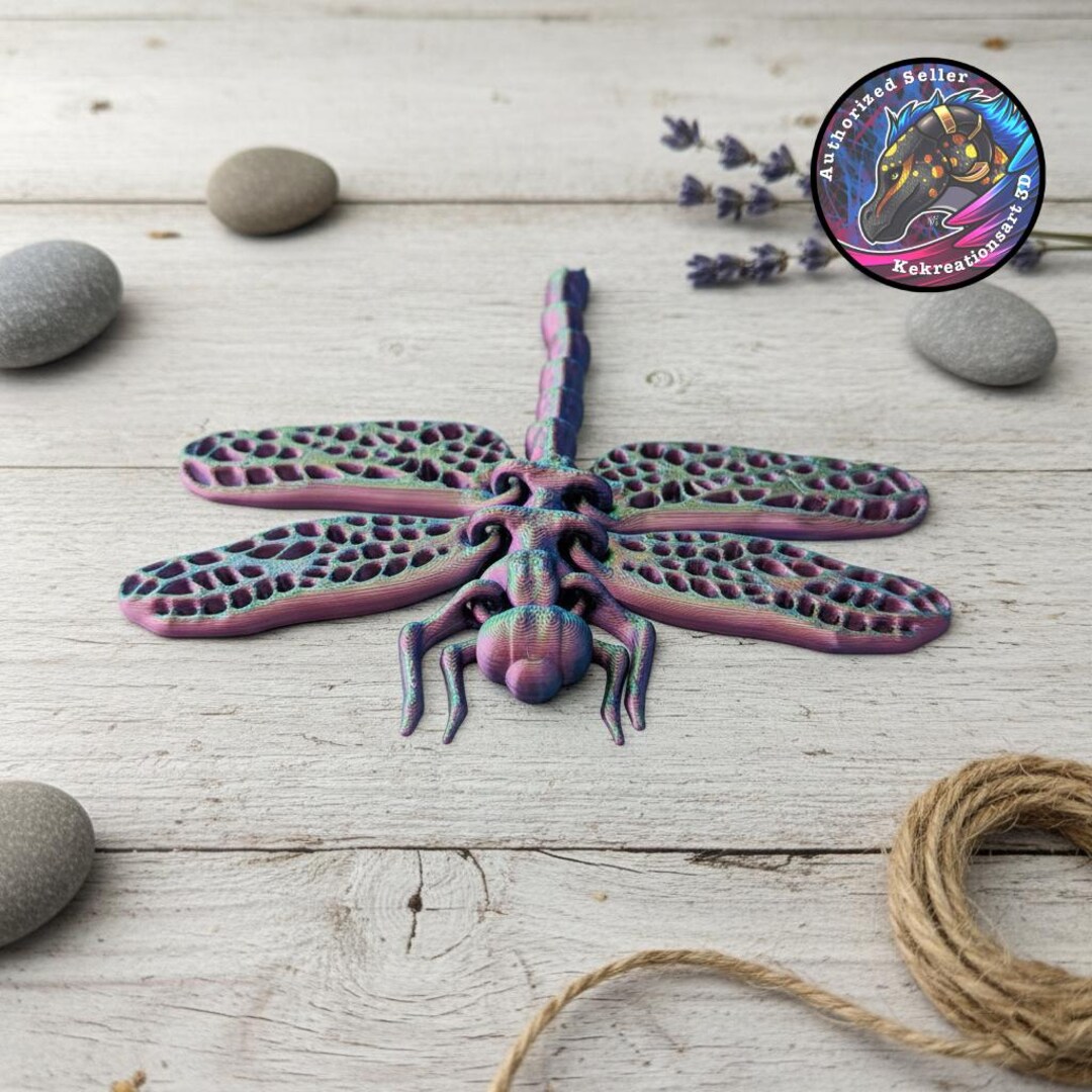 Articulated 3D Printed Dragonfly - Flexible Fidget Toy, Realistic ...