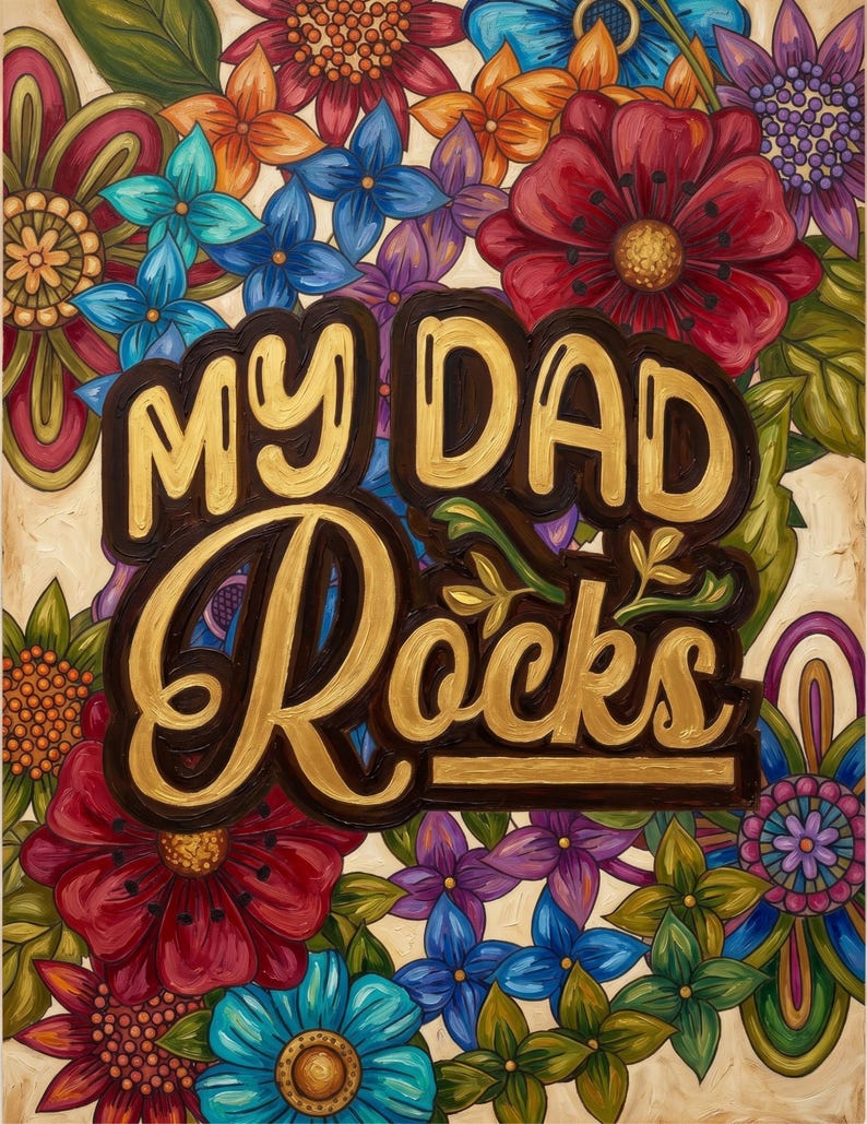 My Dad Rocks – Coloring Book, 28 Pages, Stress Relief Activity (digital ...