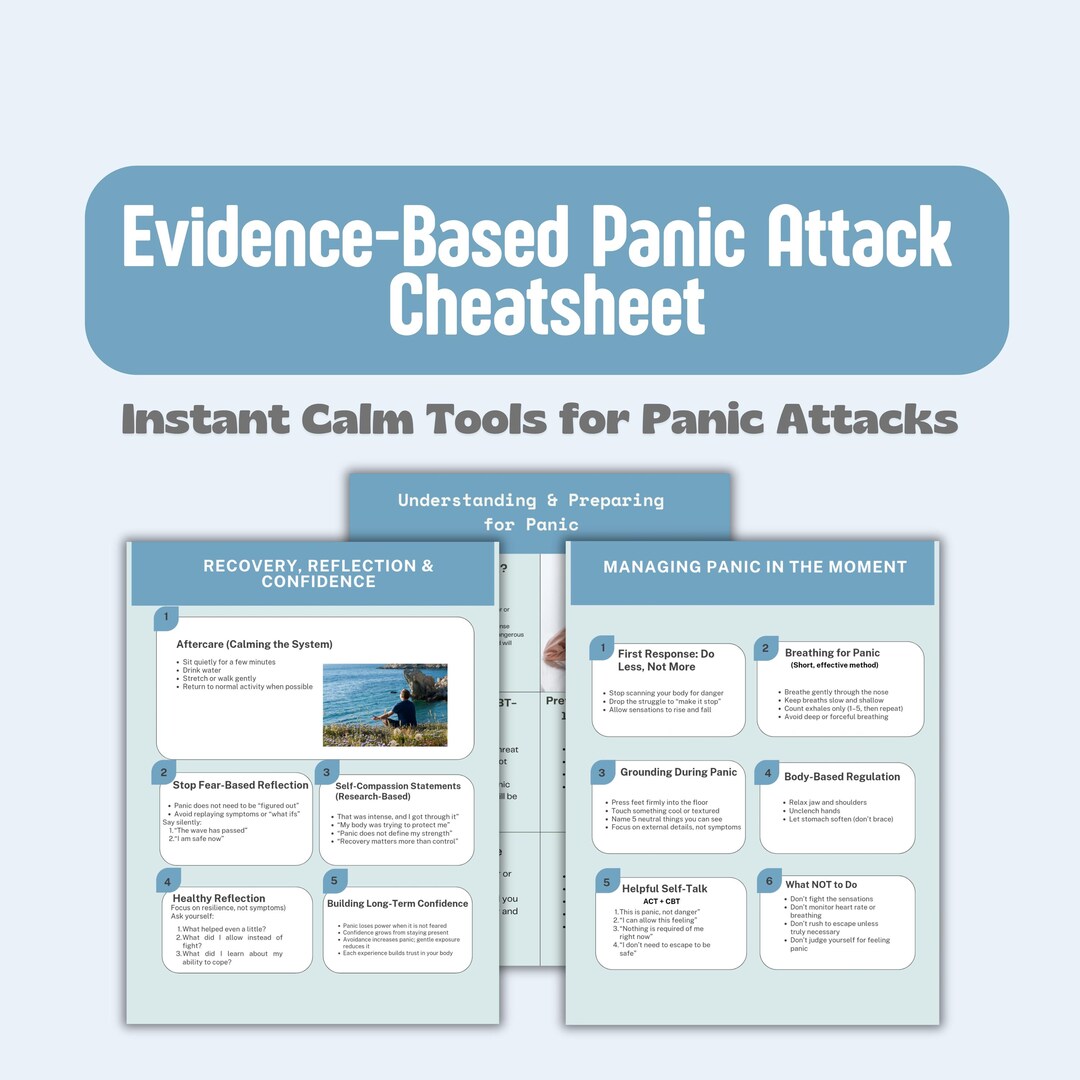 Panic Attack Coping Skills Cheatsheet | Evidence-based Anxiety Tools ...
