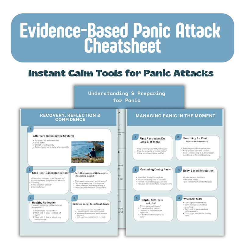 Panic Attack Coping Skills Cheatsheet | Evidence-based Anxiety Tools ...