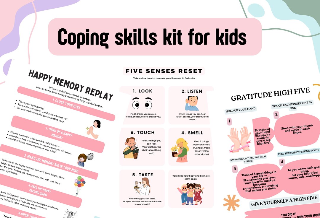 Kids Coping Skills Posters | Calm Down Tools | Gratitude & Happy Memory ...