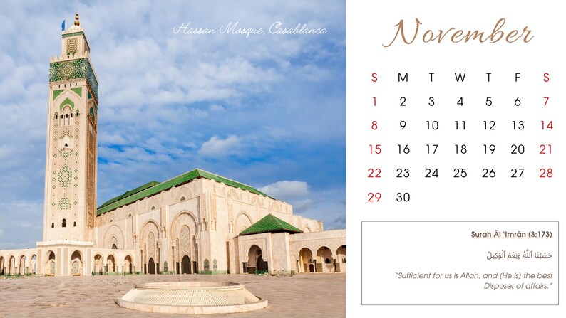 2026 Islamic Calendar Printable | Mosque Photography, Quran Verse ...