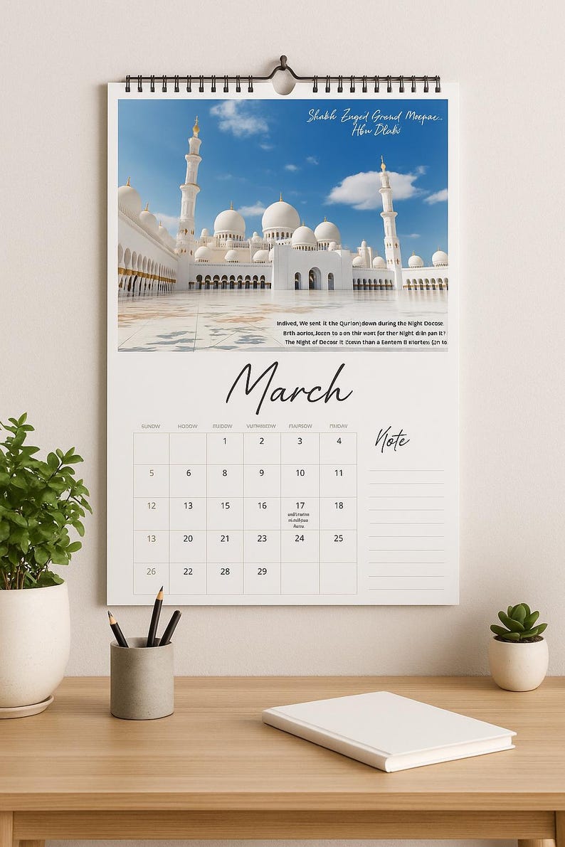 2026 Islamic Calendar • Kaaba, Masjid Al-aqsa Art (printable PDF) - Etsy